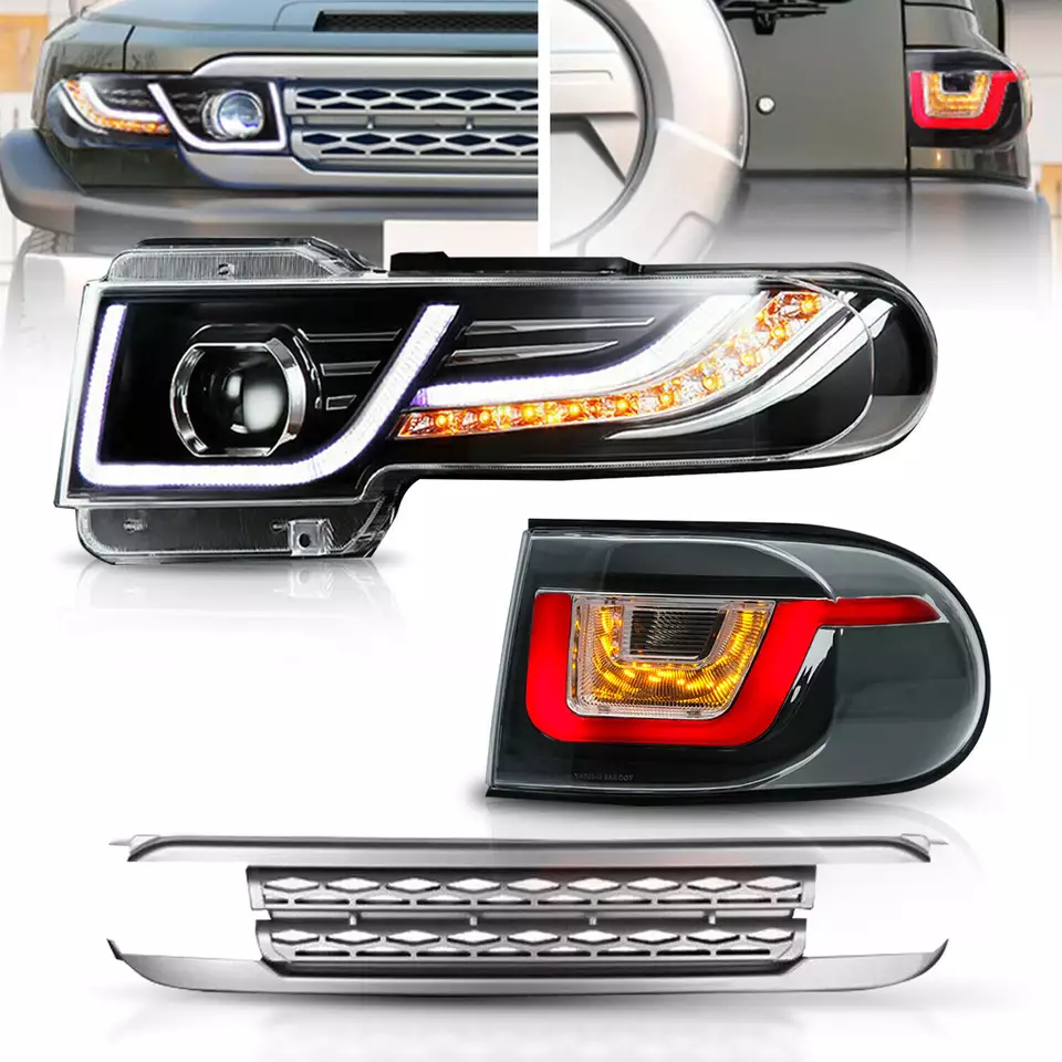 4X4 Offroad Parts Body Kit Headlights & Tail Lights with Front Grille ...